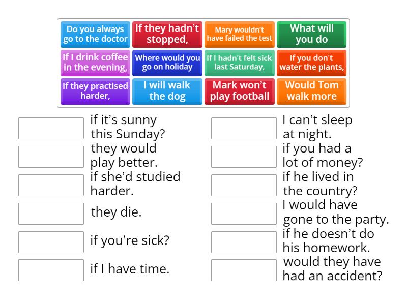B2 - Grammar - conditionals - Match up
