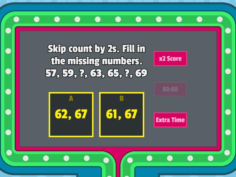 Skip Counting 2s and 3s - Gameshow quiz