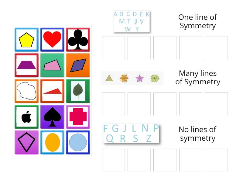 Understanding Line of Symmetry in different images_grade 1 - Group sort