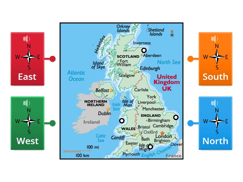 KS1 Geography L2 retrieval - the compass points and the UK - Labelled ...