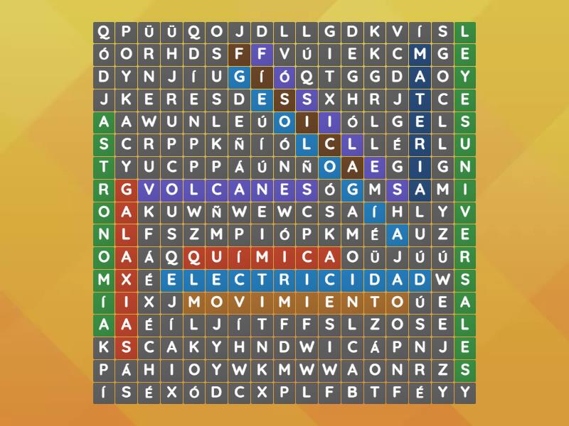 CIENCIAS FÍSICAS - Sopa de letras