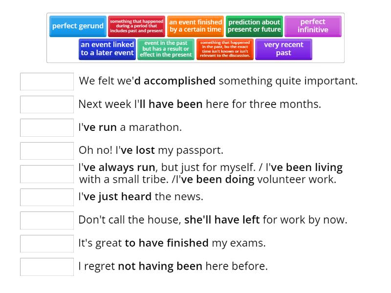 Perfect Aspect presentation - Permainan Pencocokan