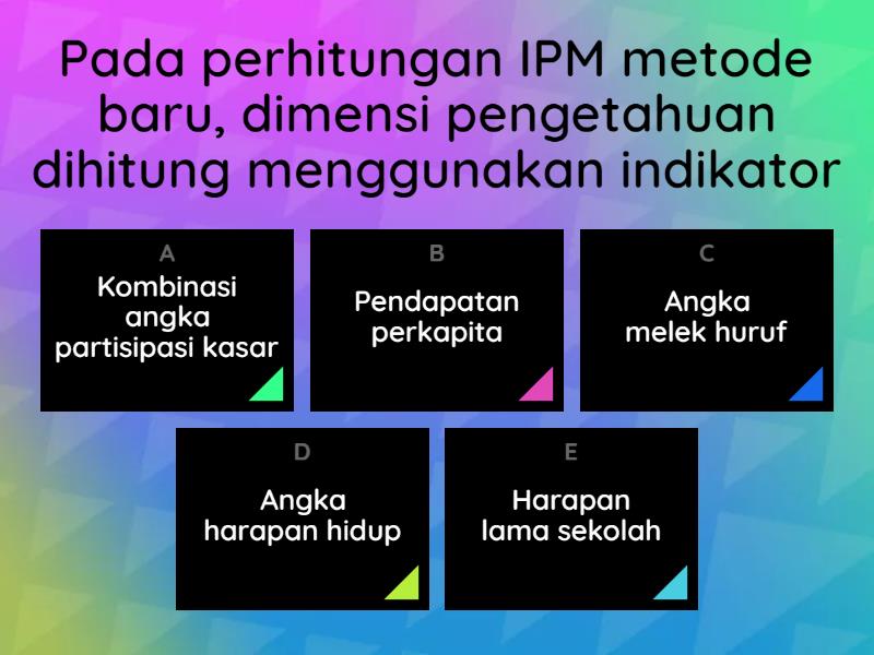 Kualitas Penduduk dan IPM - Quiz