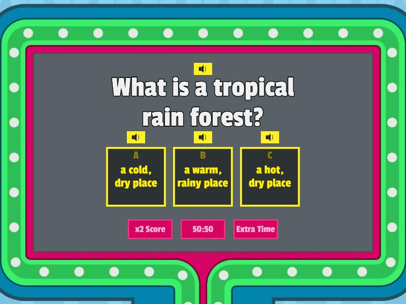 Animals of the Tropical Rainforest - Gameshow quiz