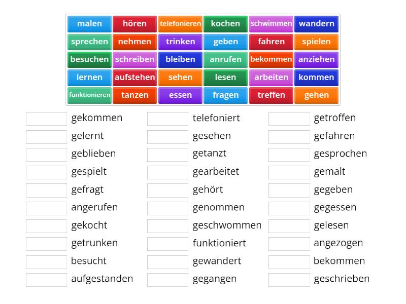 Partizip II - Match up