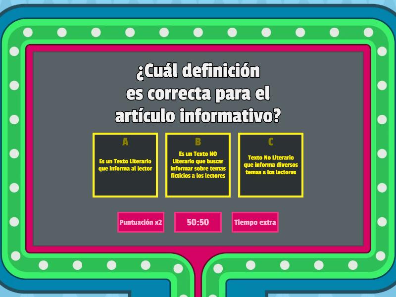 Artículo informativo - 5to básico - Concurso de preguntas