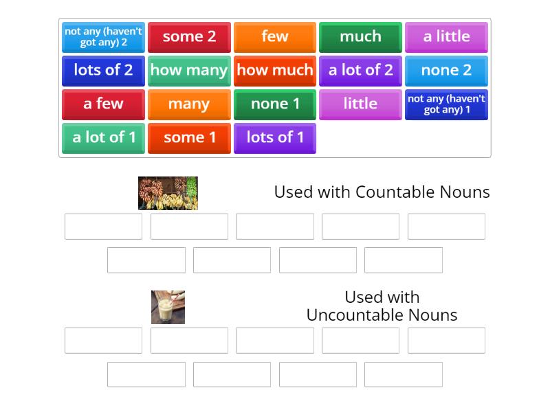 A lot of food! Quantifiers - Group sort
