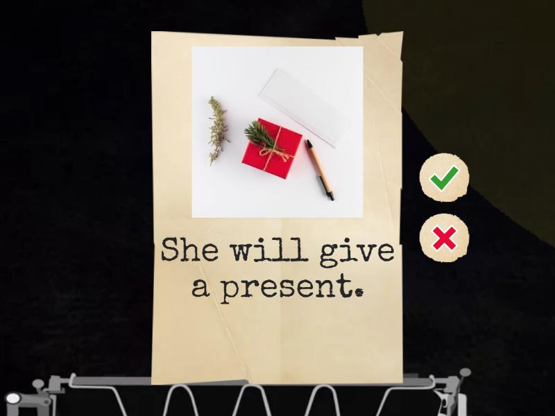 I will give a present. - Flash cards