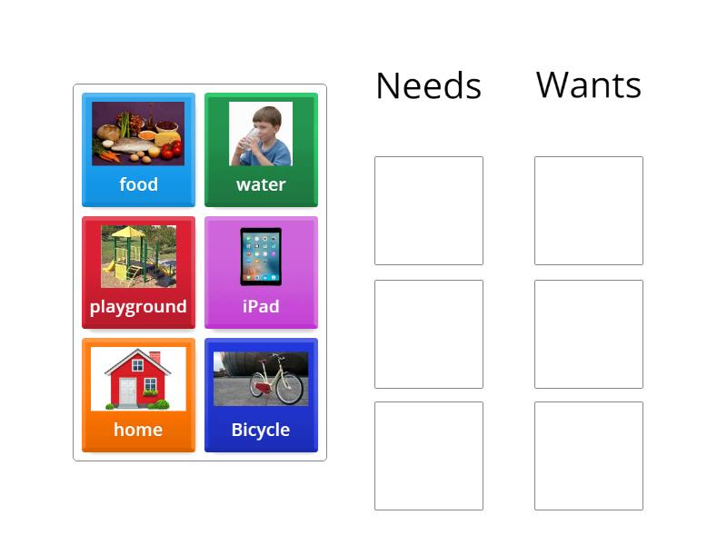 Needs and Wants- Grade 1- Trim 3 - Group sort