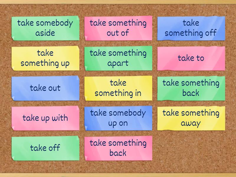 PHRASAL VERBS IN USE TAKE - Fichas giratorias