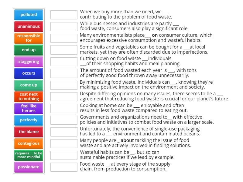 EF B1+ 4A food waste - Match up