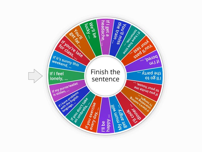 First conditional - Spin the wheel