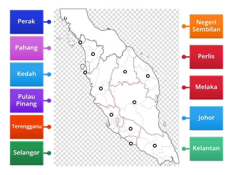 Peta Semenanjung Malaysia - Labelled diagram