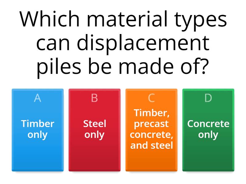 Self-Assessment 1: Displacement Piles - Quiz