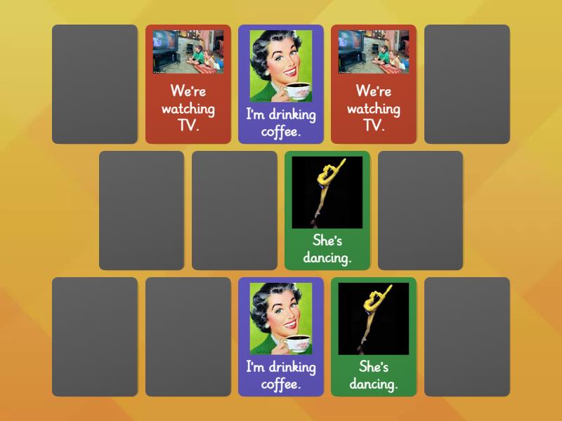 Present Continuous Matching Matching Pairs