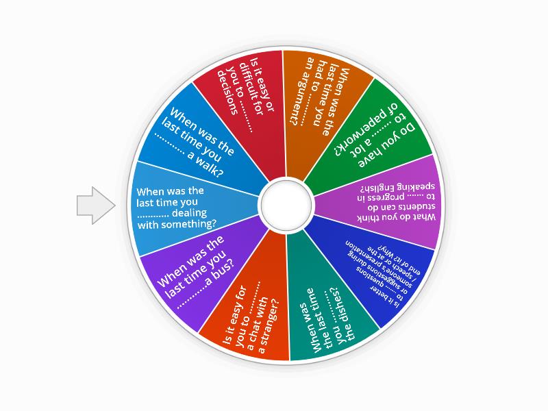 collocations - Spin the wheel