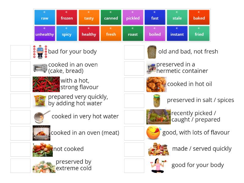 Describing food - Une las parejas