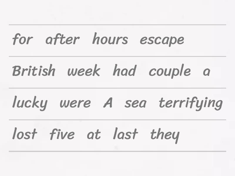 k16 reading - Unjumble