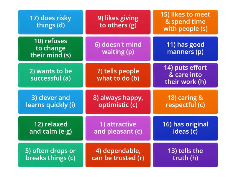 character and personality - Flip tiles