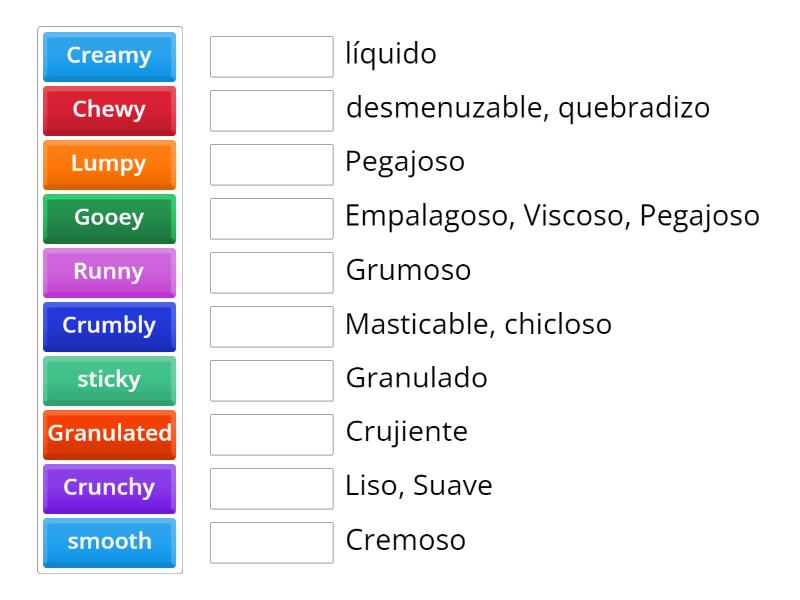 Texture (food) - Match up