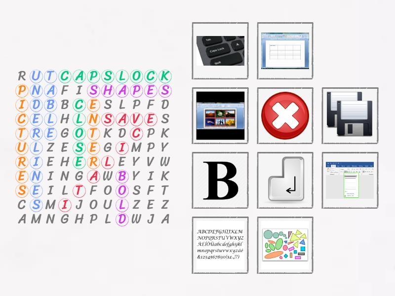MS WORD - Sopa de letras