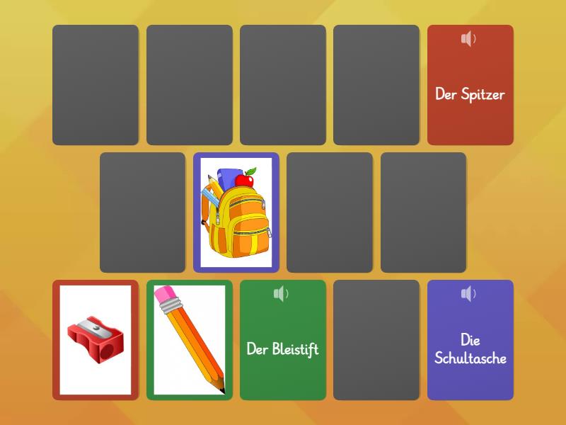 Die Schulsachen - Matching pairs