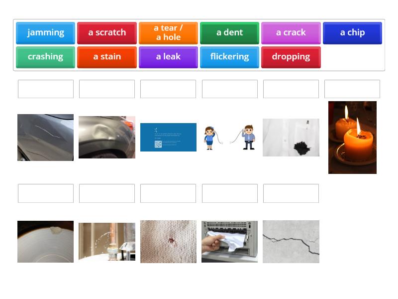 TERMS TO DESCRIBE PROBLEMS - Match up