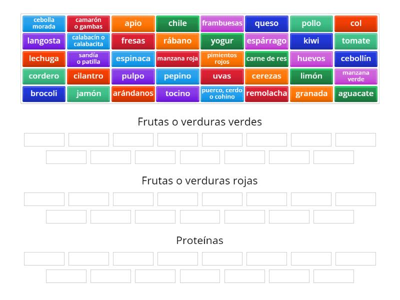 Clasifica los alimentos según su grupo - Group sort