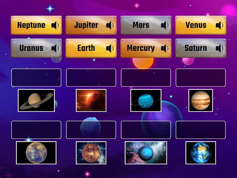 Match each planet with its picture - Match up