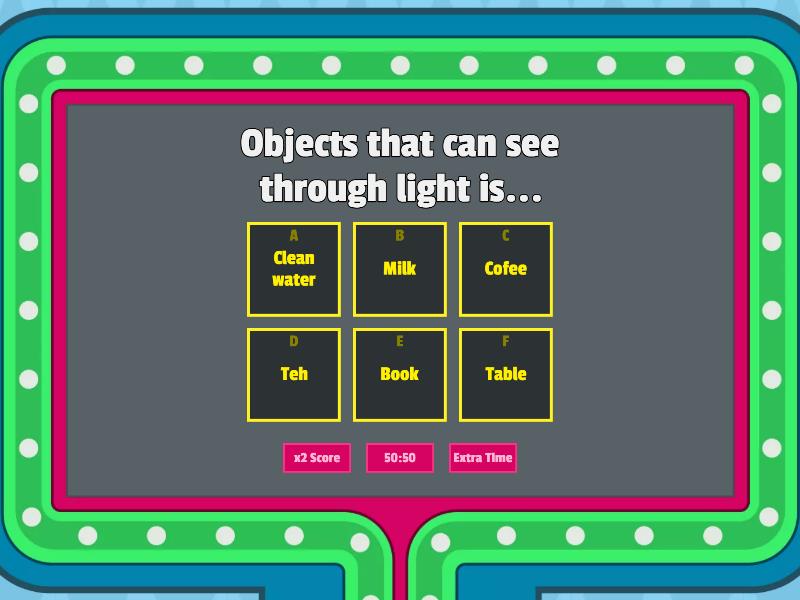 IPAS GRADE 4 ( Light and Vision ) - Gameshow quiz