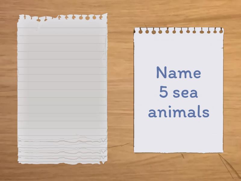 Name 5 Things - Speaking cards