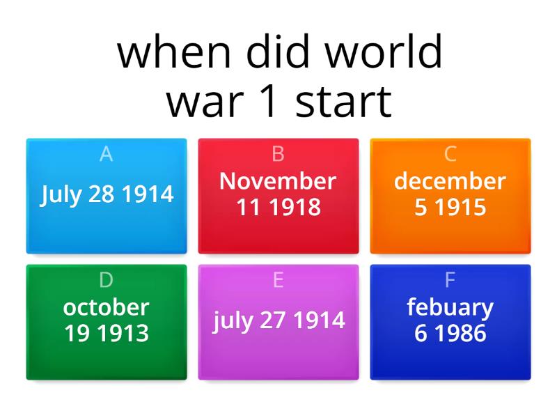 world war 1 and 2 - Quiz
