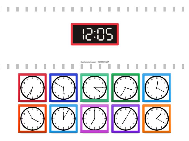 Matching Time: Analog clocks to Digital clocks - Find the match