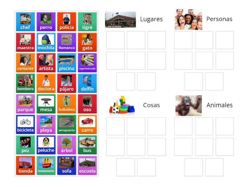 Sustantivos (persona- animal- lugar - cosa) Unidad 7 semana semana 2 ...