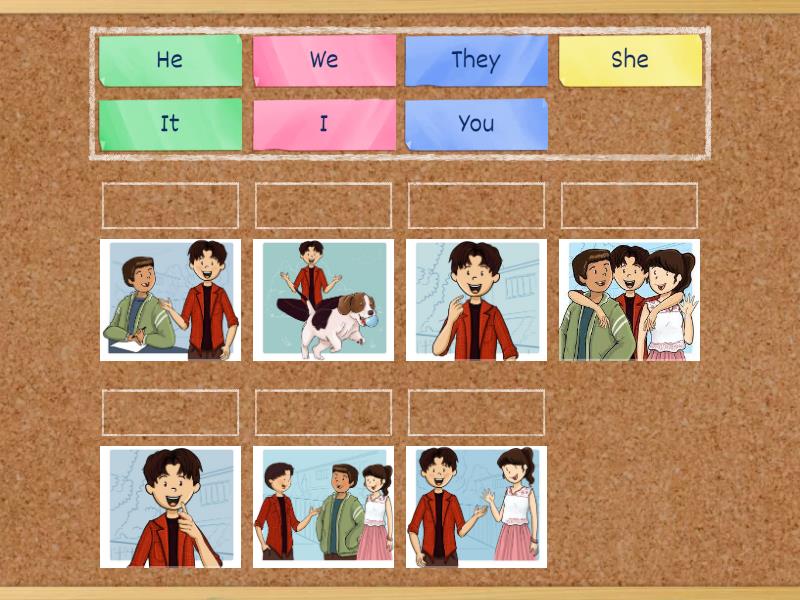 Pronoun Memory Match - Match up