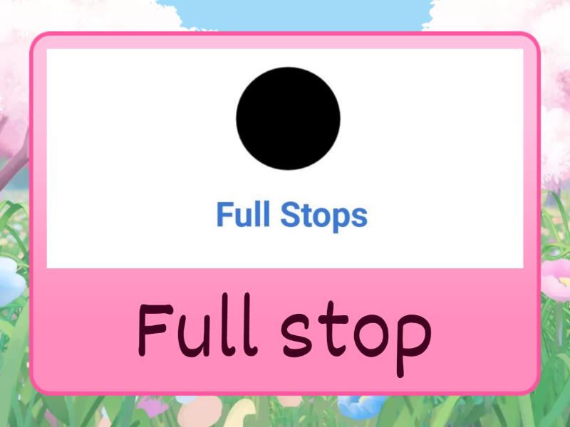 Writing full stop - Flash cards