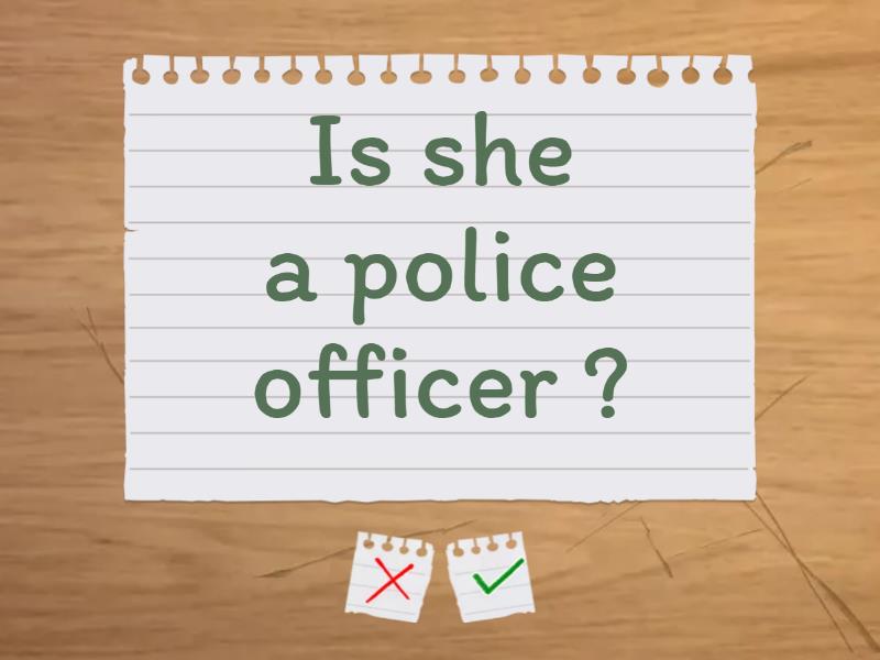 Are you a police officer? to be - Flash cards