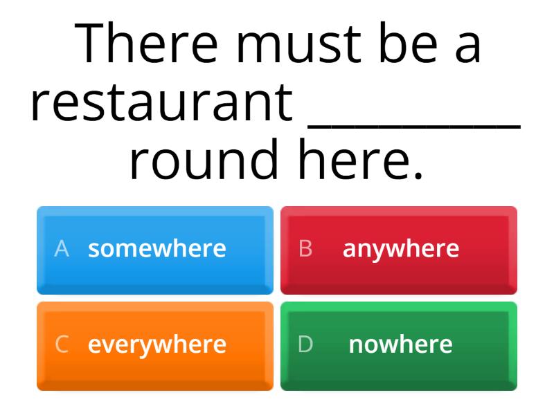 Somewhere anywhere nowhere everywhere - Quiz
