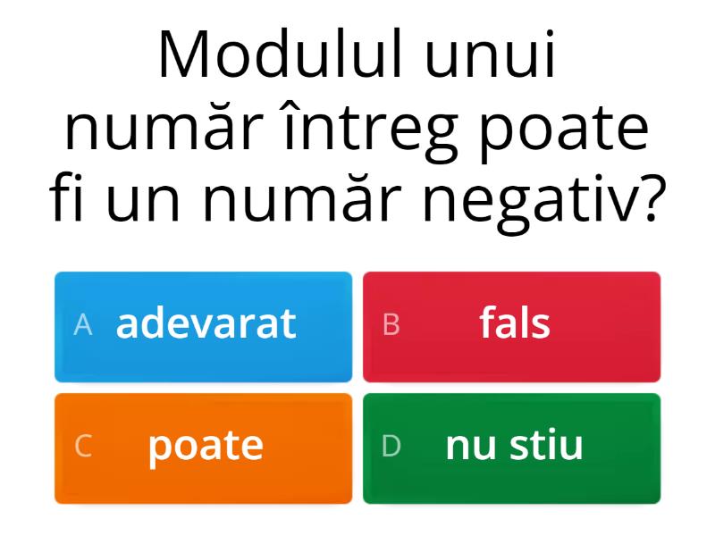 Modulul unui numar - Quiz