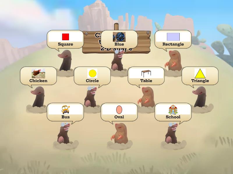 2-D Shapes - Whack-a-mole