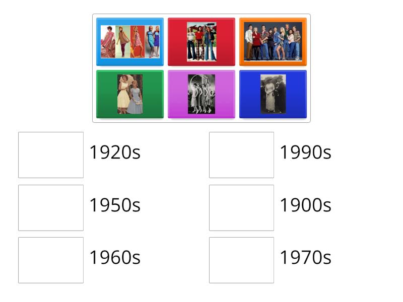 Teenagers through the decades - Match up