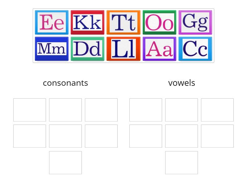 vowel or consonant - Group sort