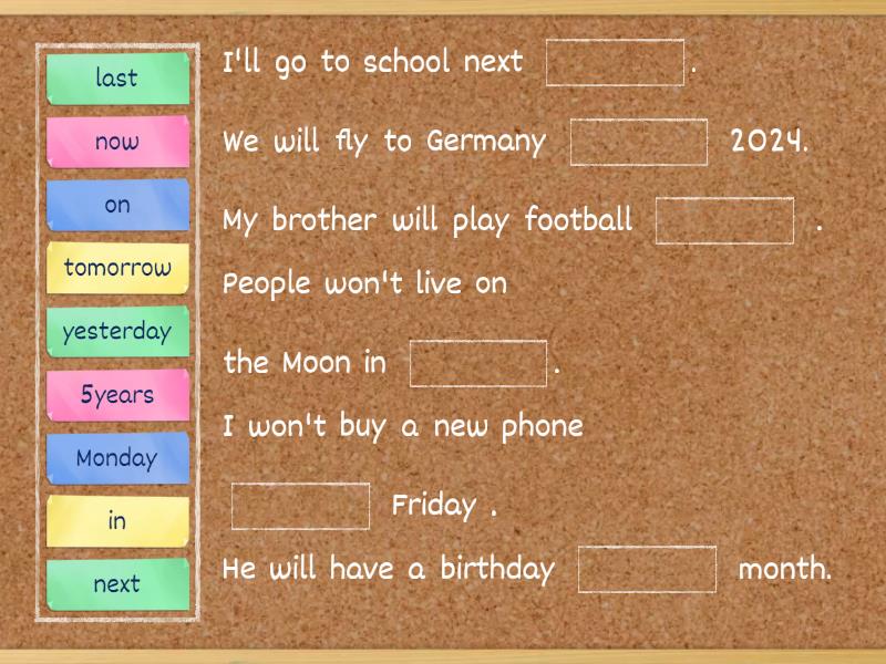 FF4 Future Simple Time markers - Palabra perdida