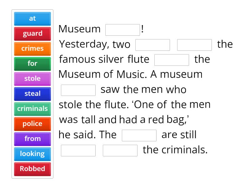 GG4 - unit 5 - reading - Complete the sentence