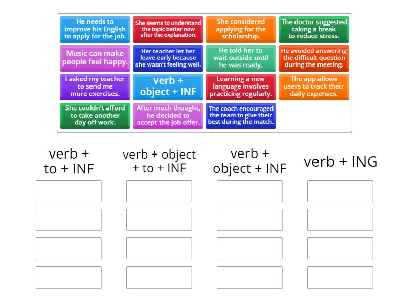 Verb patters B2 - Group sort
