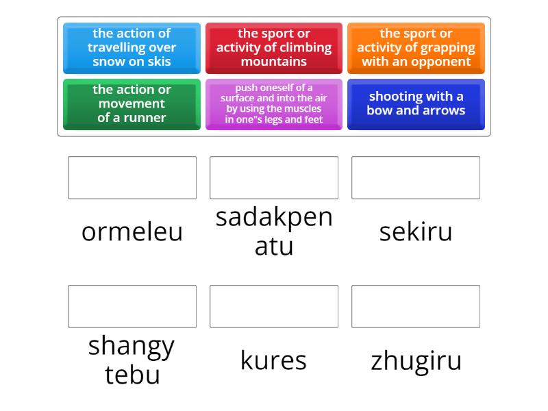 Matching definitions with sports - Match up