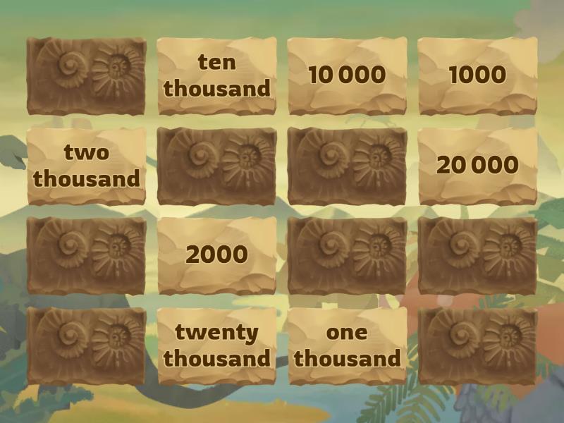 ten thousands and thousands places - Matching pairs