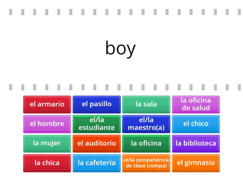 Los Lugares & Las Personas en la Escuela - Find the match