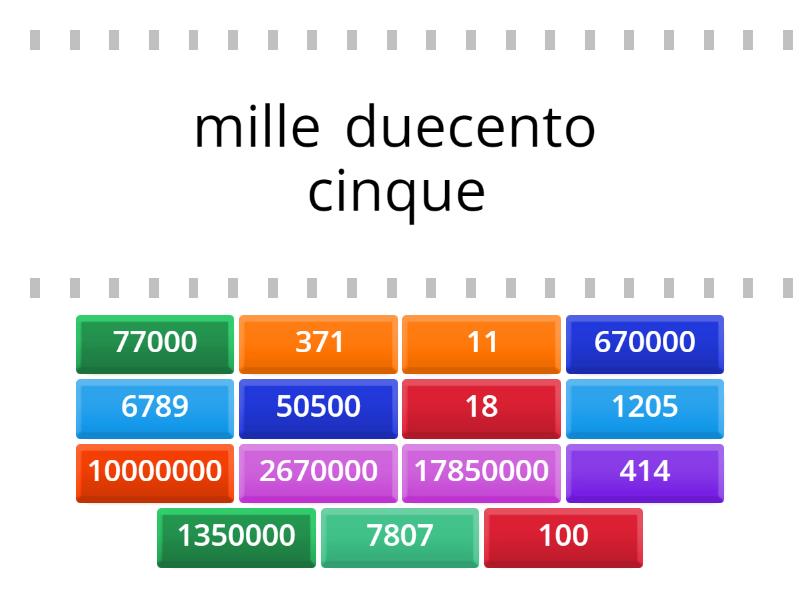 NUMERI 1 - 10000000 - Find the match