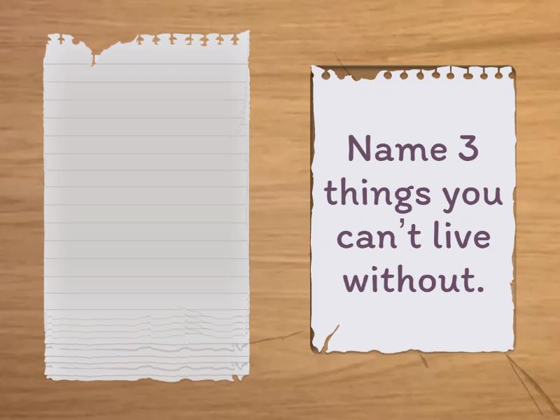 Name 3 things - Speaking cards